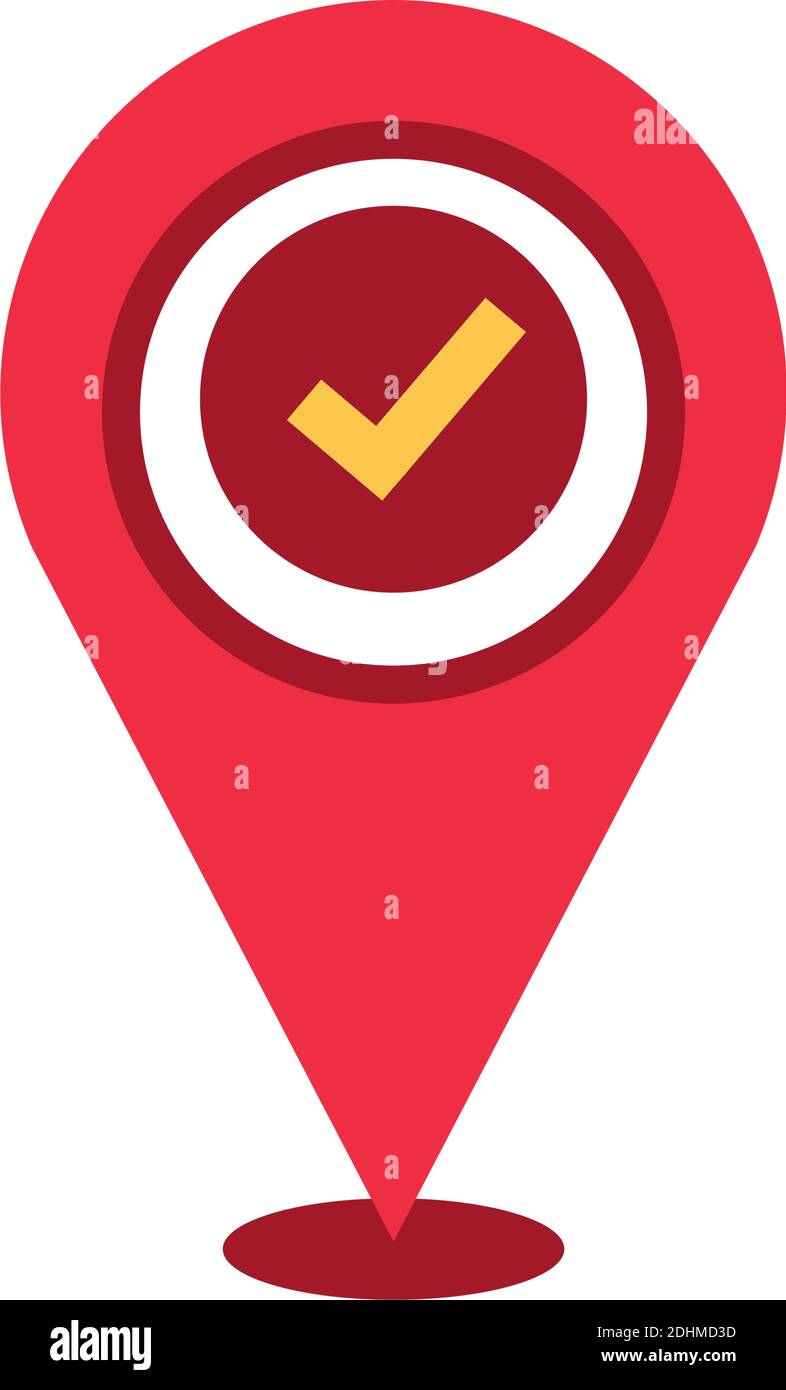 delivery gps navigation pin with check mark icon vector illustration ...