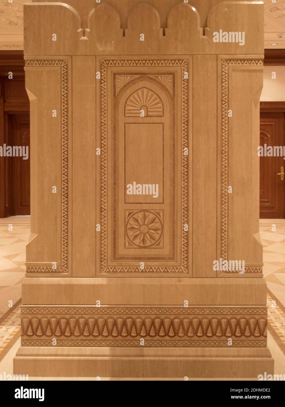 detail from a pillar in the Royal Opera House, Muscat, Oman Stock Photo ...