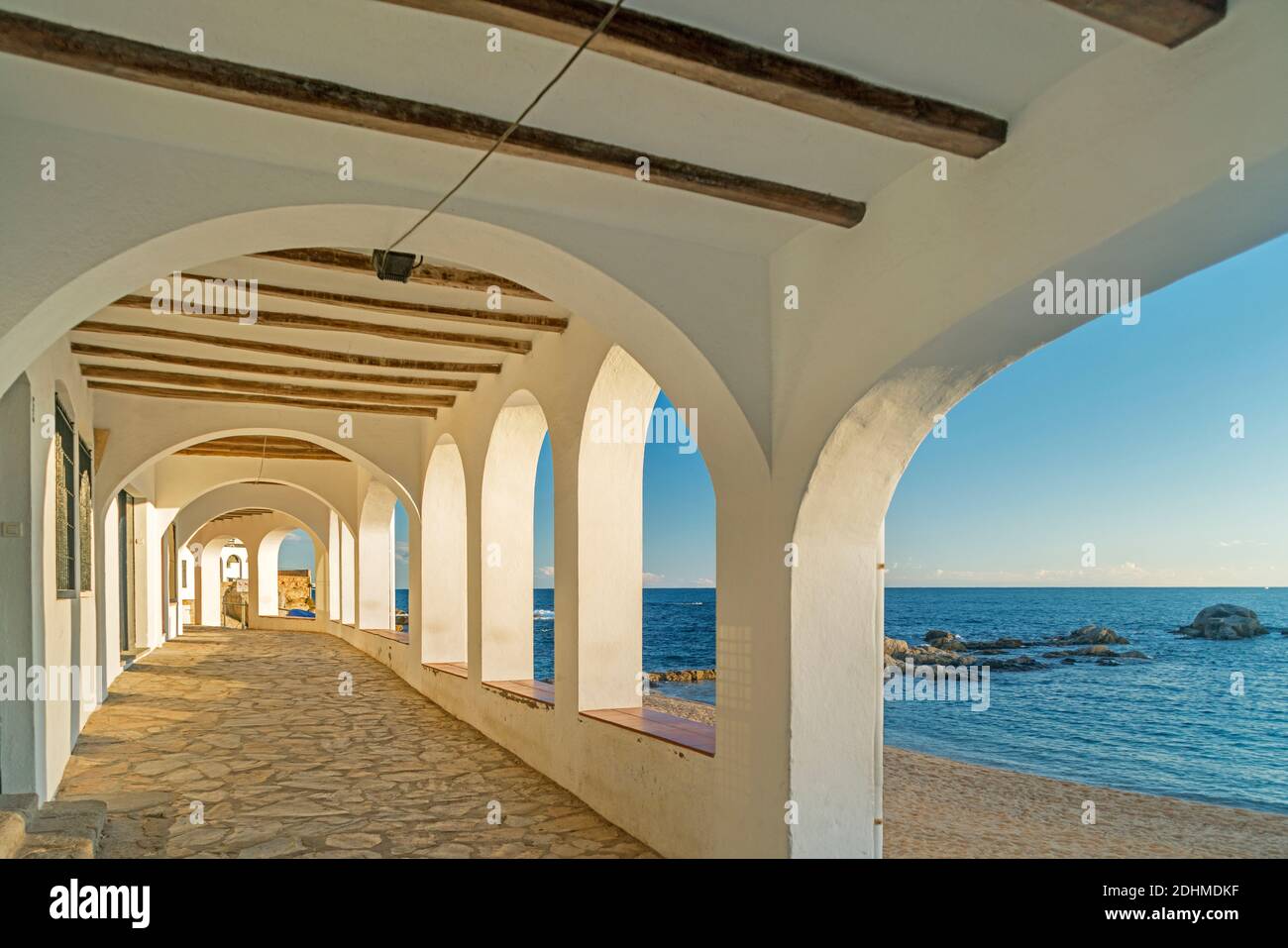 PORTICO PORT BO BEACH CALELLA DE PALAFRUGELL COSTA BRAVA CATALONIA ...