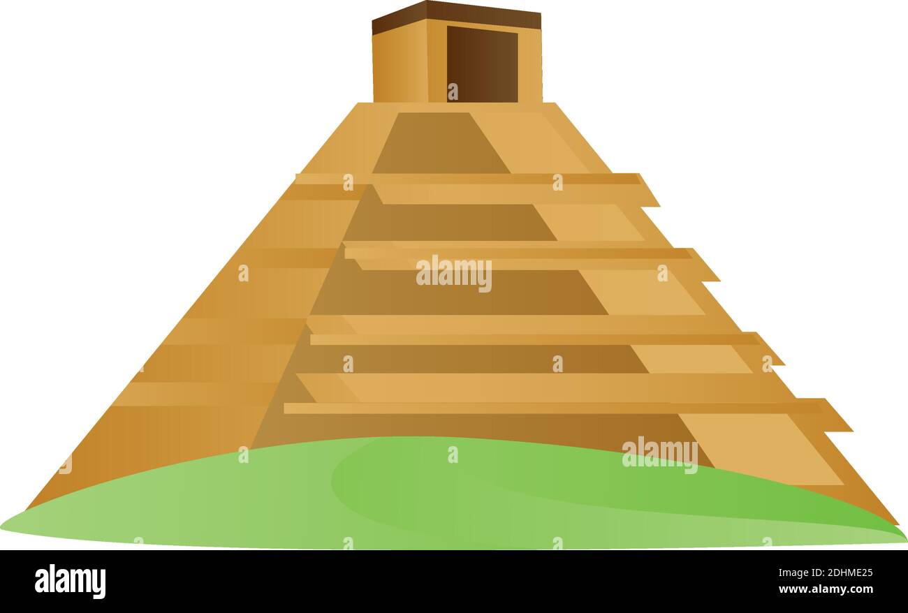 ancient maya pyramid with temple on top travel icon image white ...