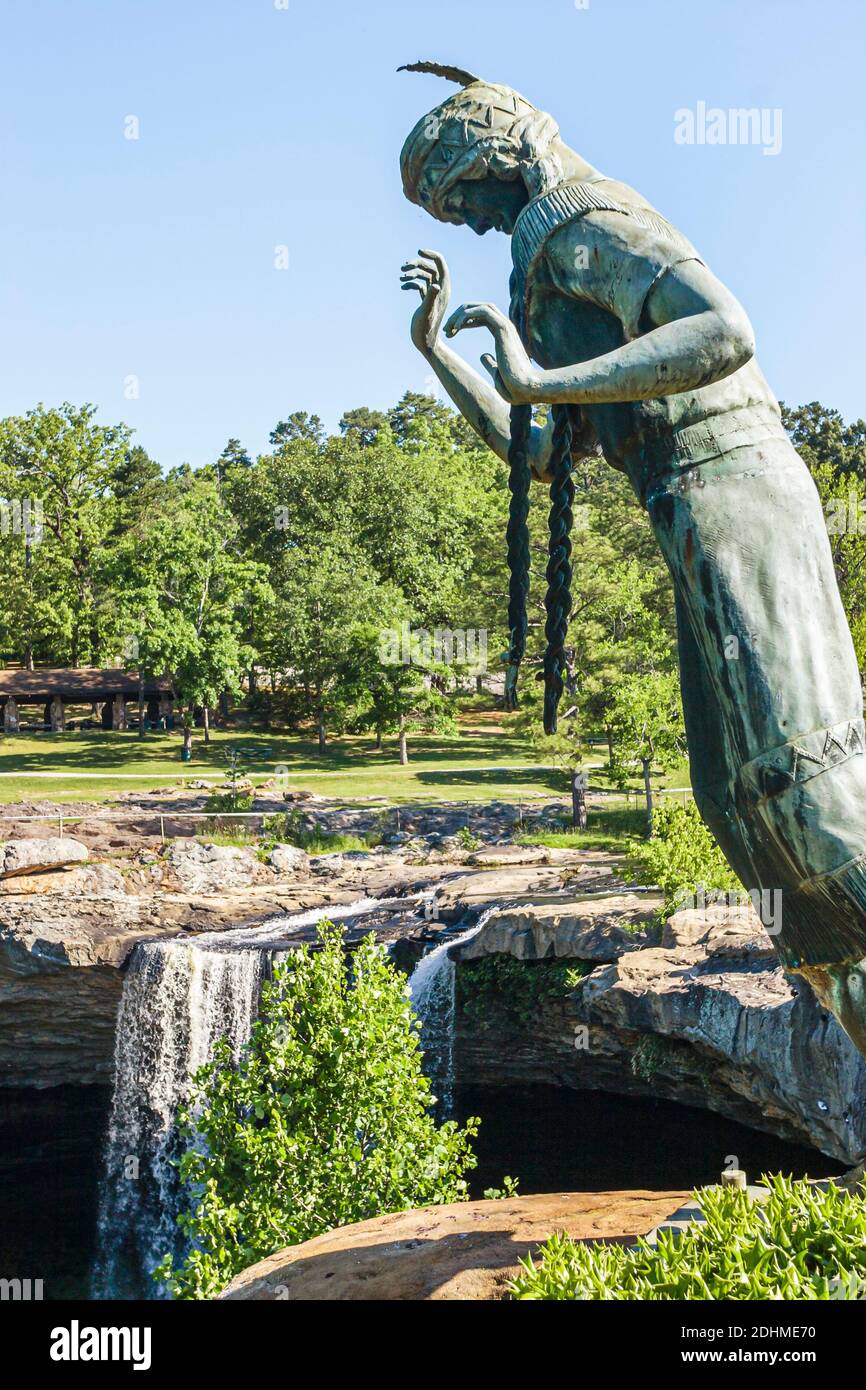 Alabama,Gadsden,Noccalula Falls Park,Native American Indian Cherokee maiden statue Black Creek ...