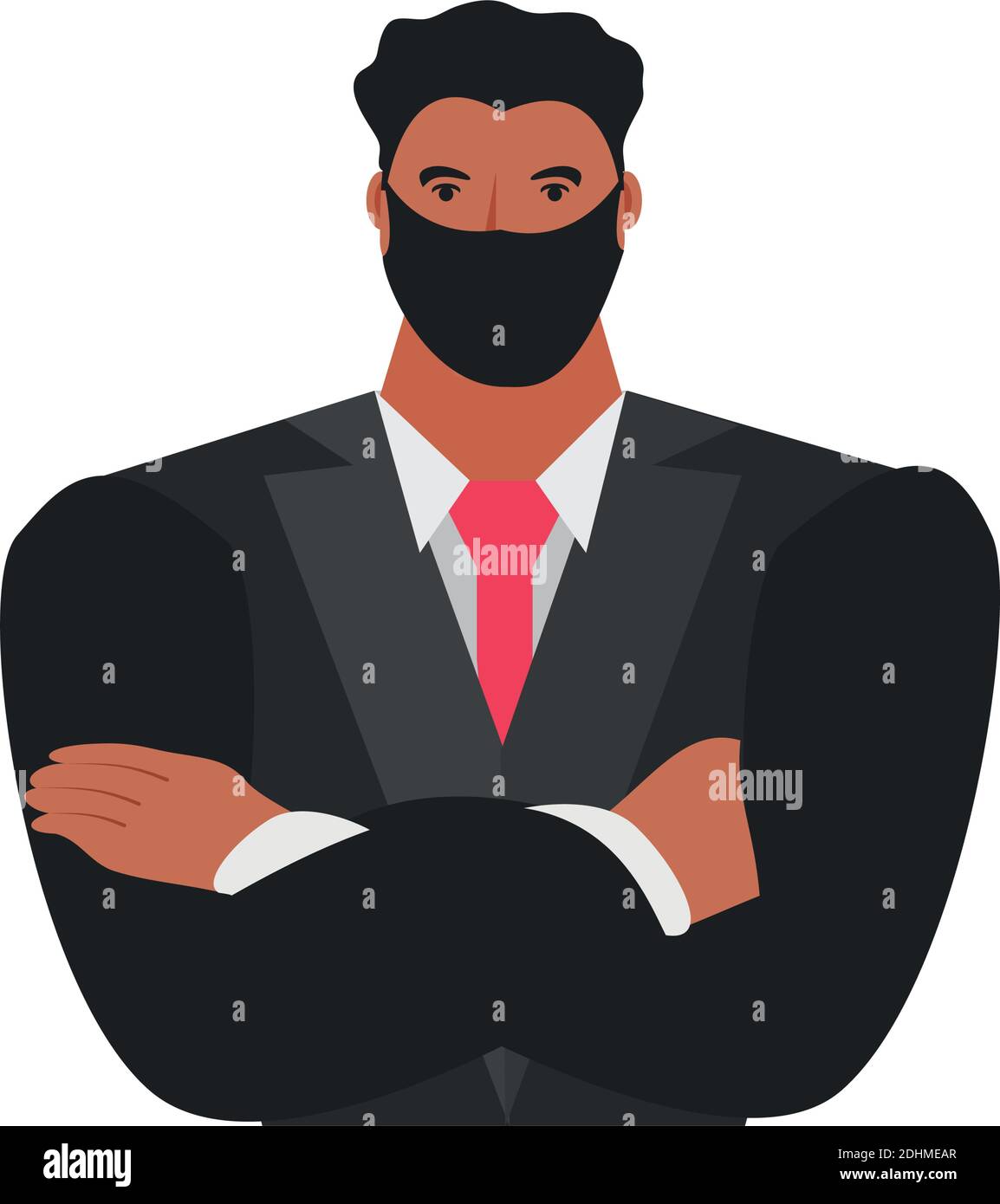 Cartoon man folded arms Cut Out Stock Images & Pictures - Alamy