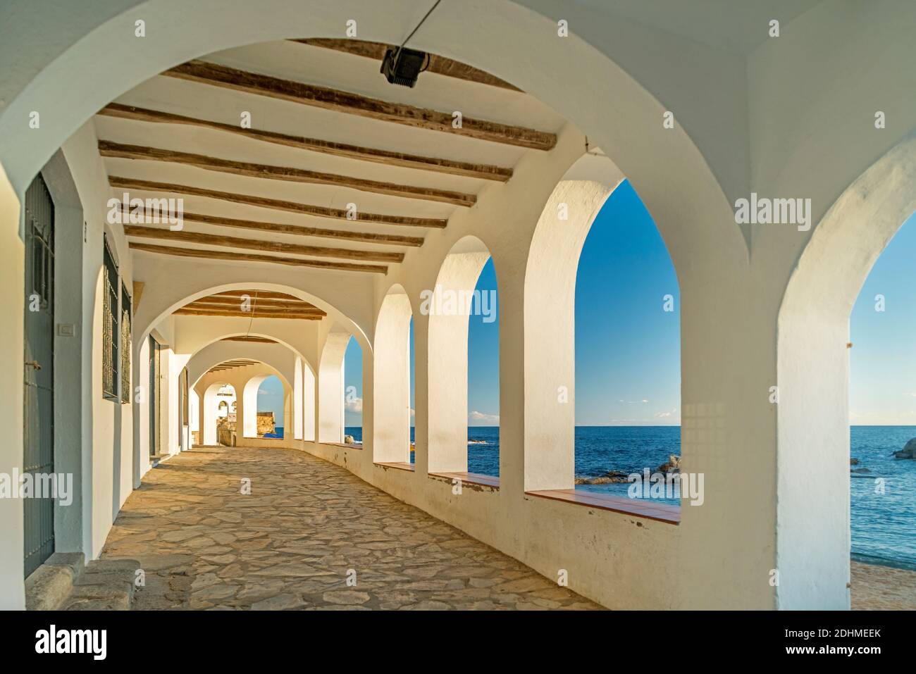 PORTICO PORT BO BEACH CALELLA DE PALAFRUGELL COSTA BRAVA CATALONIA ...