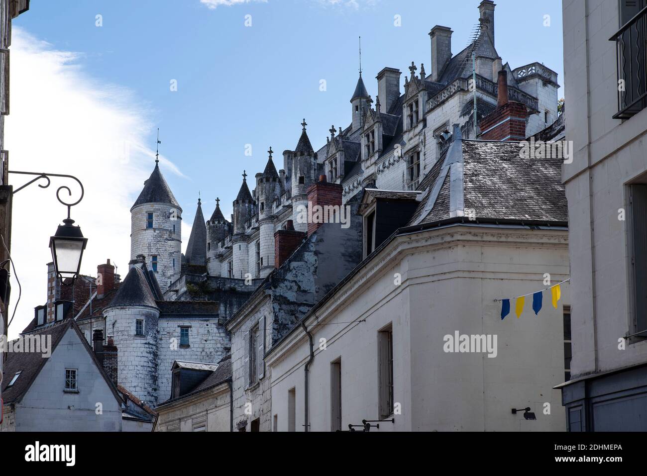 City historic of Loches whit the castle in France Stock Photo - Alamy