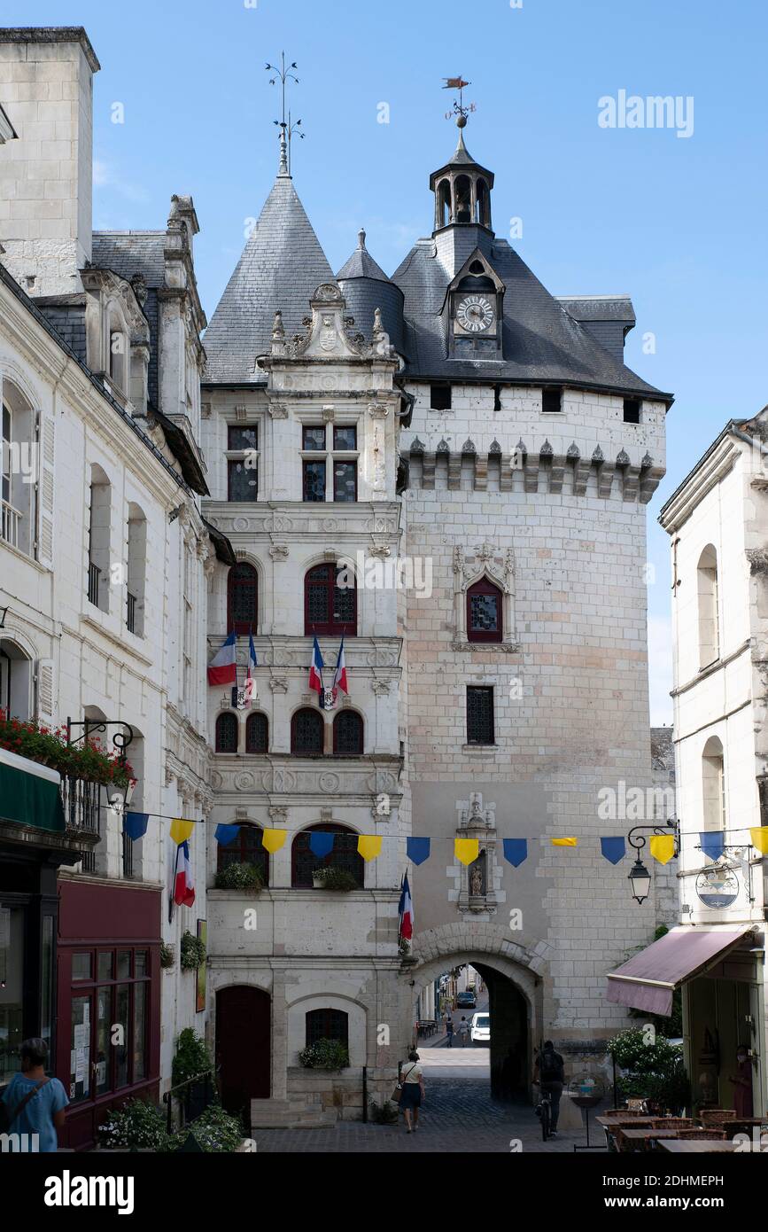 City historic of Loches whit the castle in France Stock Photo - Alamy