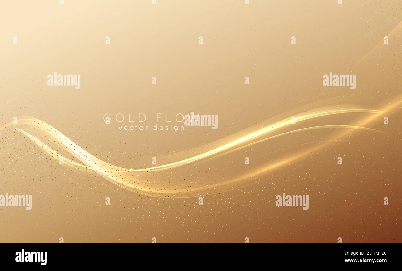 Abstract shiny color gold wave design element Stock Vector Image & Art ...