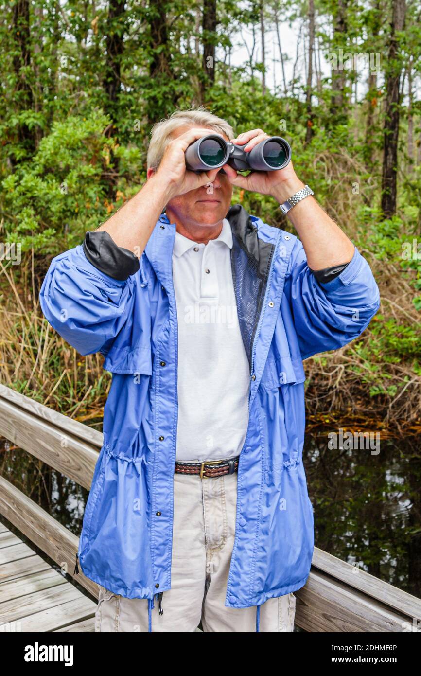 Alabama Dauphin Island Audubon Bird Sanctuary,man senior birding birder ...