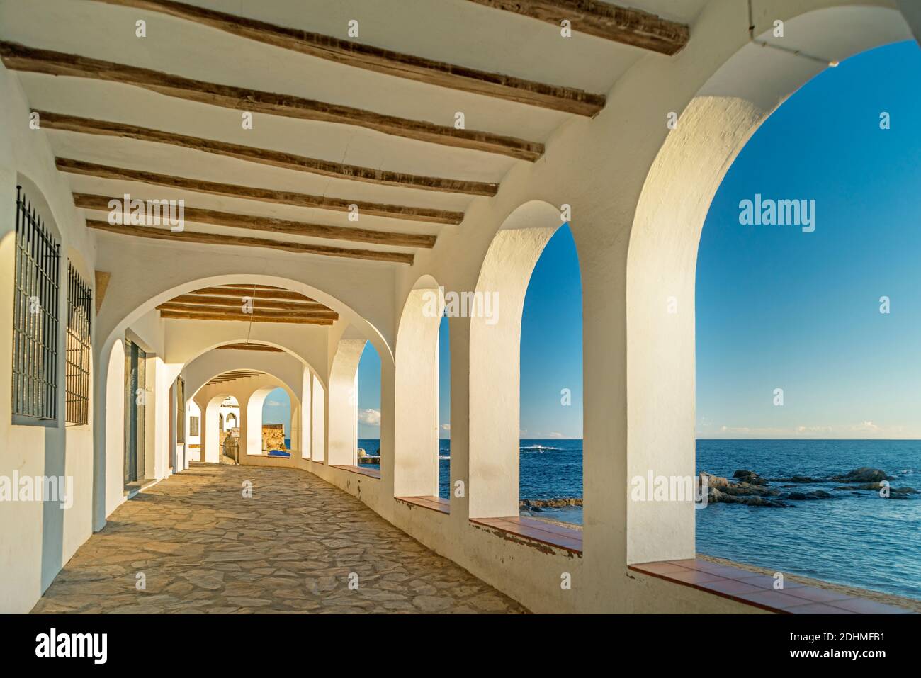 PORTICO PORT BO BEACH CALELLA DE PALAFRUGELL COSTA BRAVA CATALONIA ...