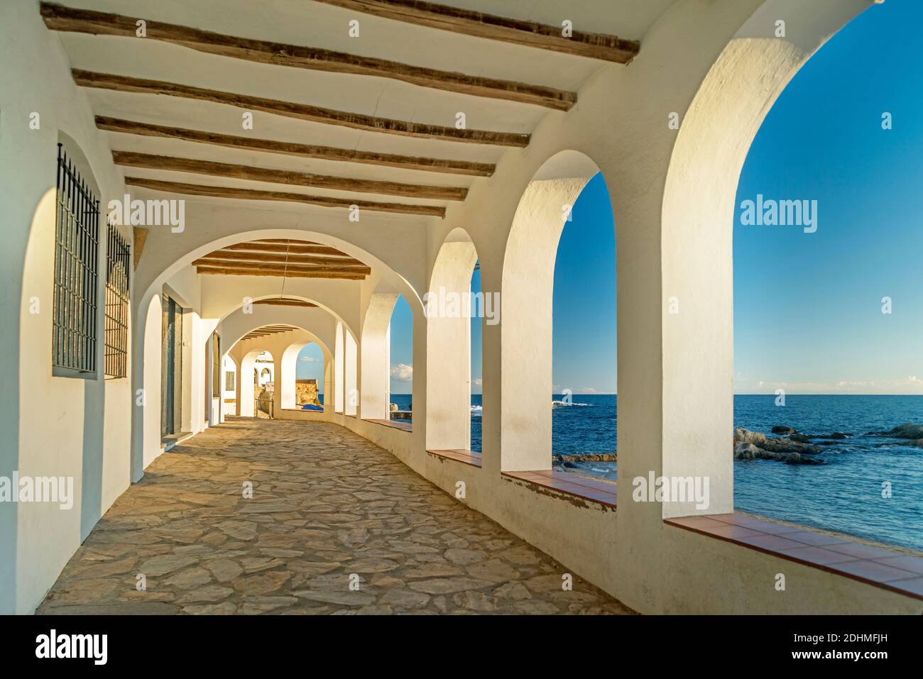 PORTICO PORT BO BEACH CALELLA DE PALAFRUGELL COSTA BRAVA CATALONIA ...