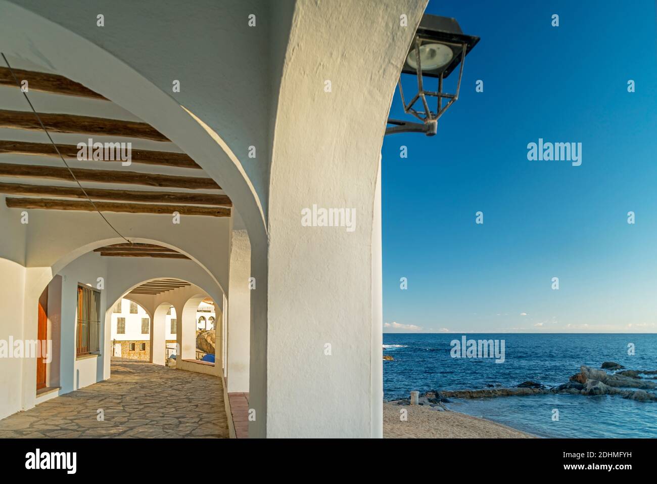 PORTICO PORT BO BEACH CALELLA DE PALAFRUGELL COSTA BRAVA CATALONIA ...