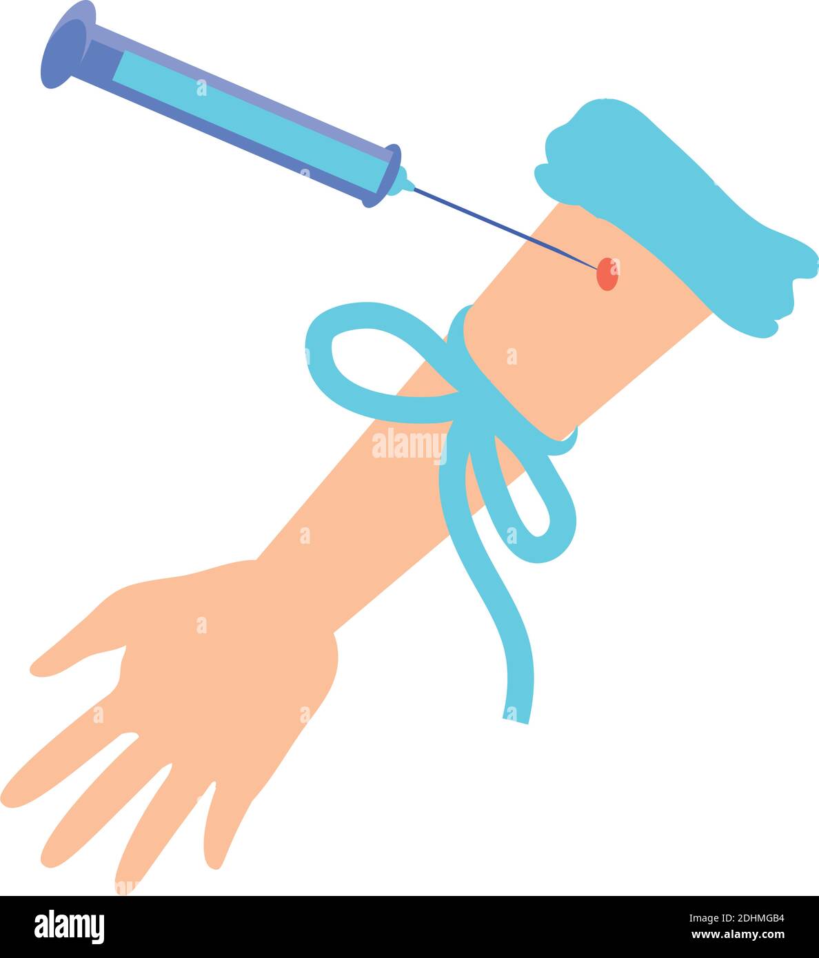 testing sample blood from the arm with a syringe vector illustration ...