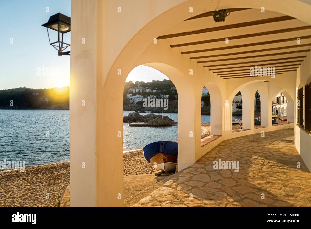 PORTICO PORT BO BEACH CALELLA DE PALAFRUGELL COSTA BRAVA CATALONIA ...