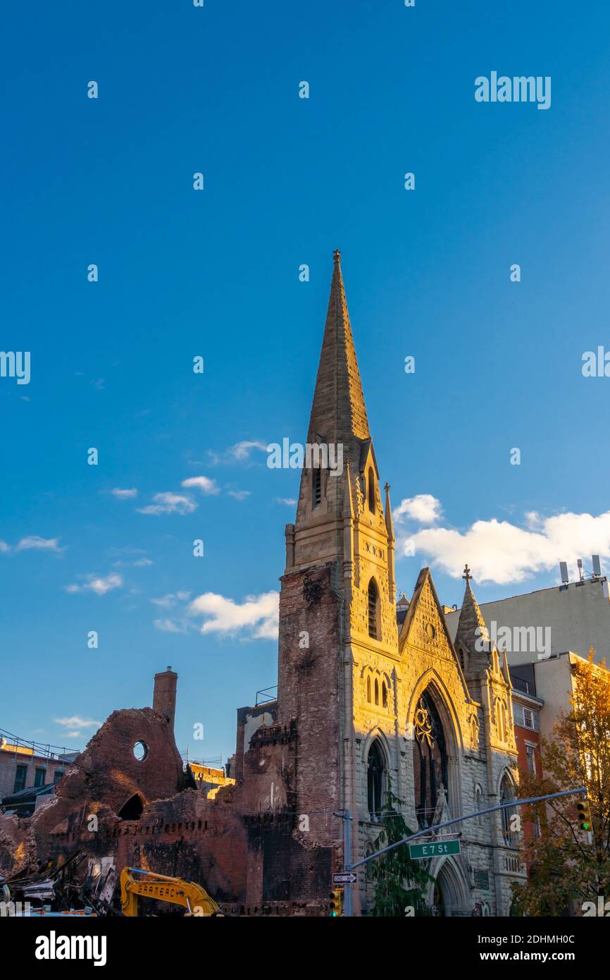 Historic Middle Collegiate Church Destroyed In East Village Fire Stock ...