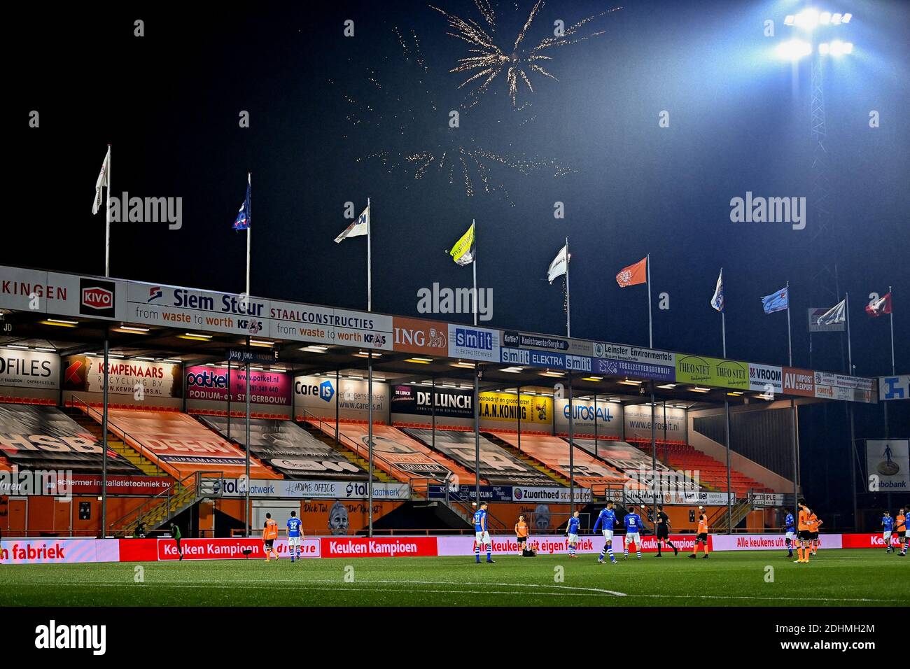 VOLENDAM, NETHERLANDS - DECEMBER 11: Fireworks above Kras Volendam ...