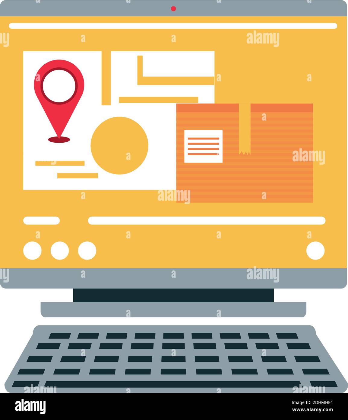 logistic cargo online on computer pc for delivery service vector ...