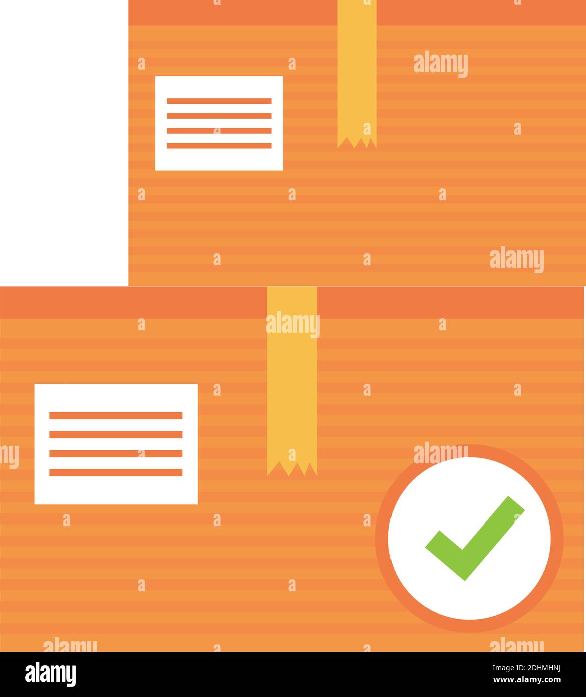 delivery cardboard boxes with check mark vector illustration Stock ...