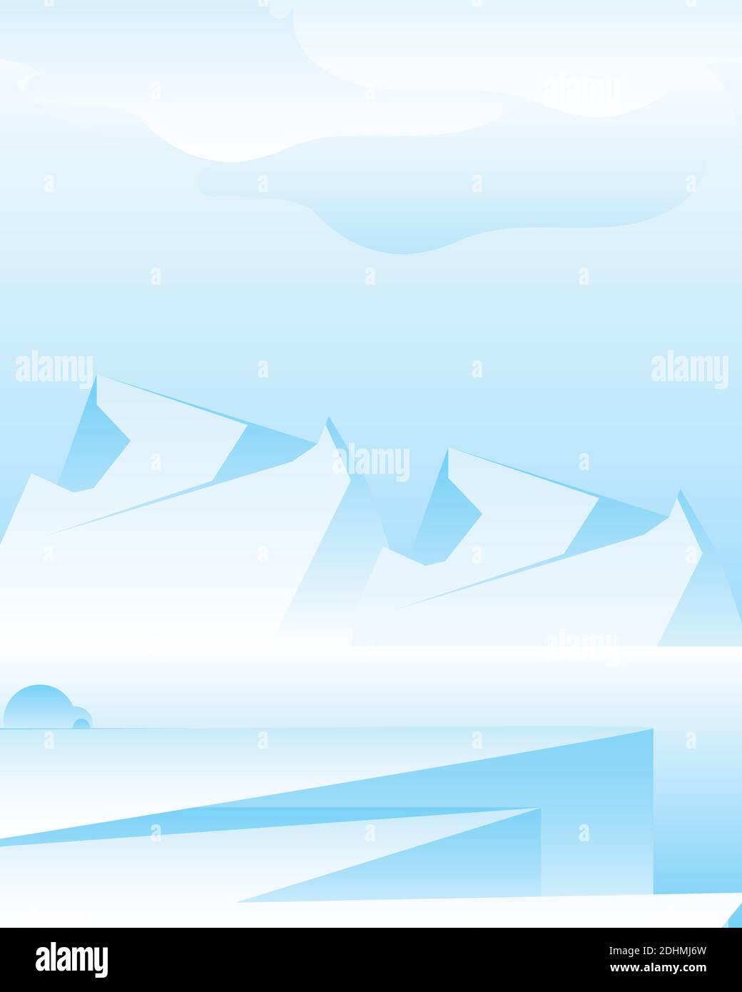 winter mountain landscape with snow covered vector illustration Stock ...