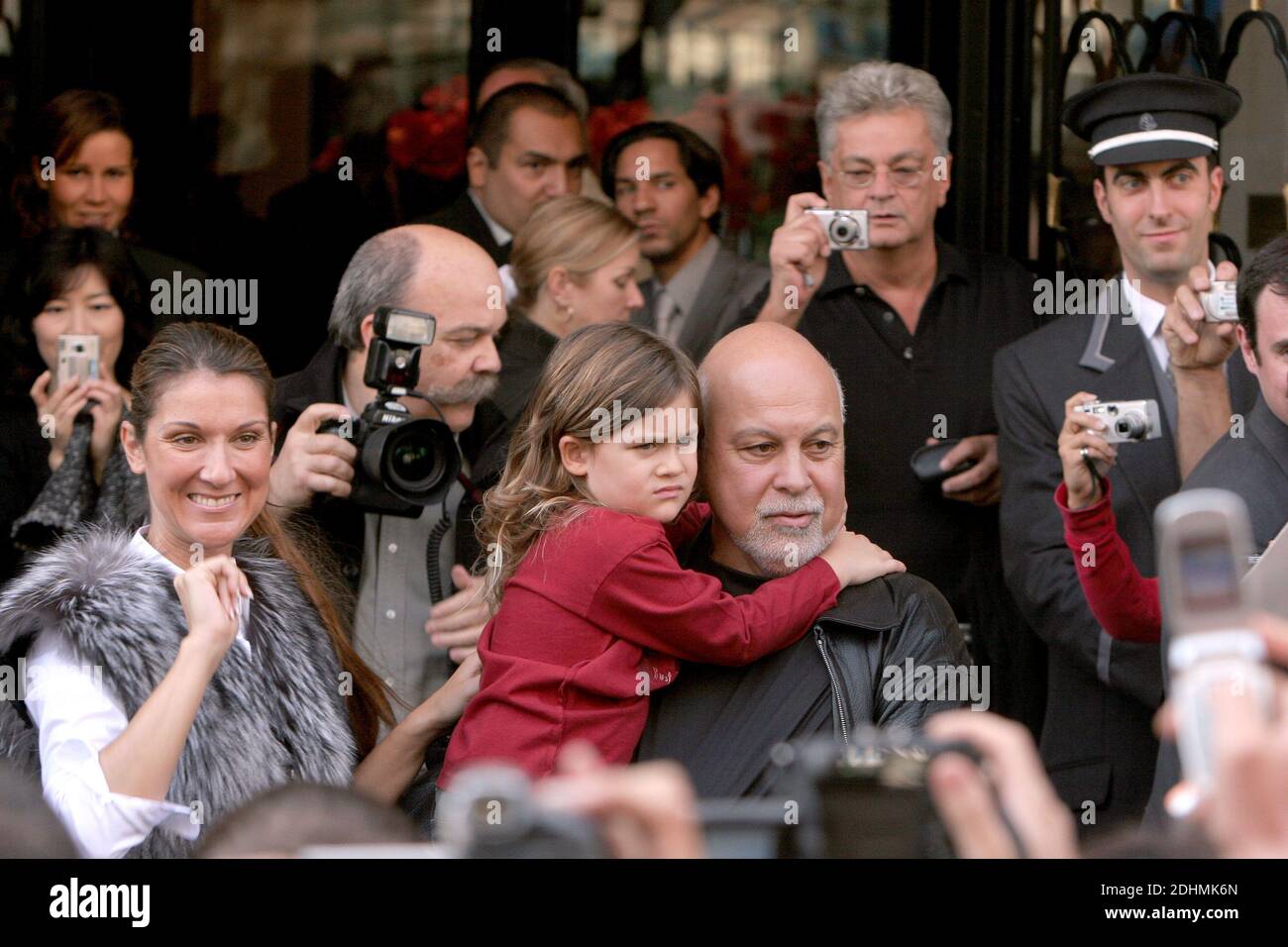 Canadian singer Celine Dion, her husband Rene Angelil and their son ...