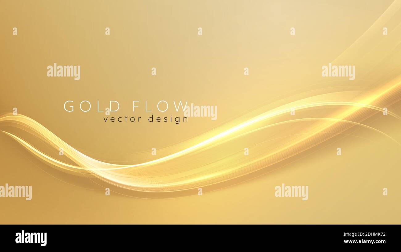 Abstract shiny color gold wave design element Stock Vector Image & Art ...