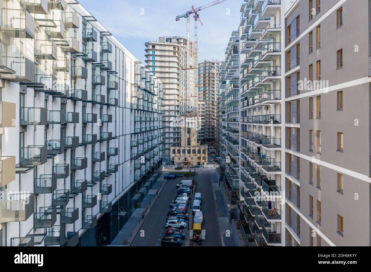 Housing project construction site aerial view Stock Photo - Alamy