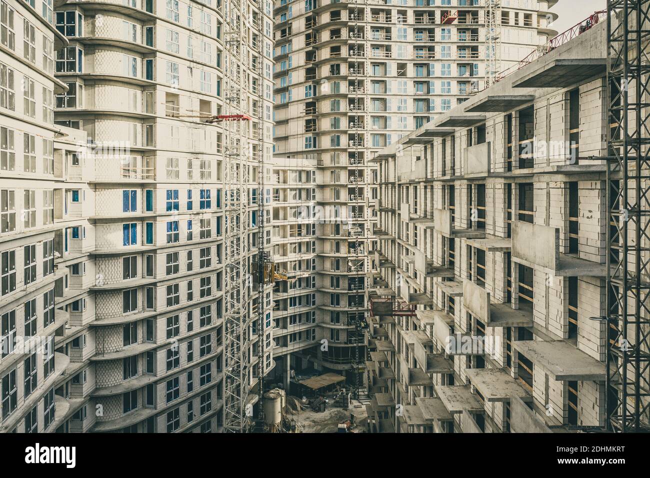 Housing project construction site aerial view Stock Photo - Alamy