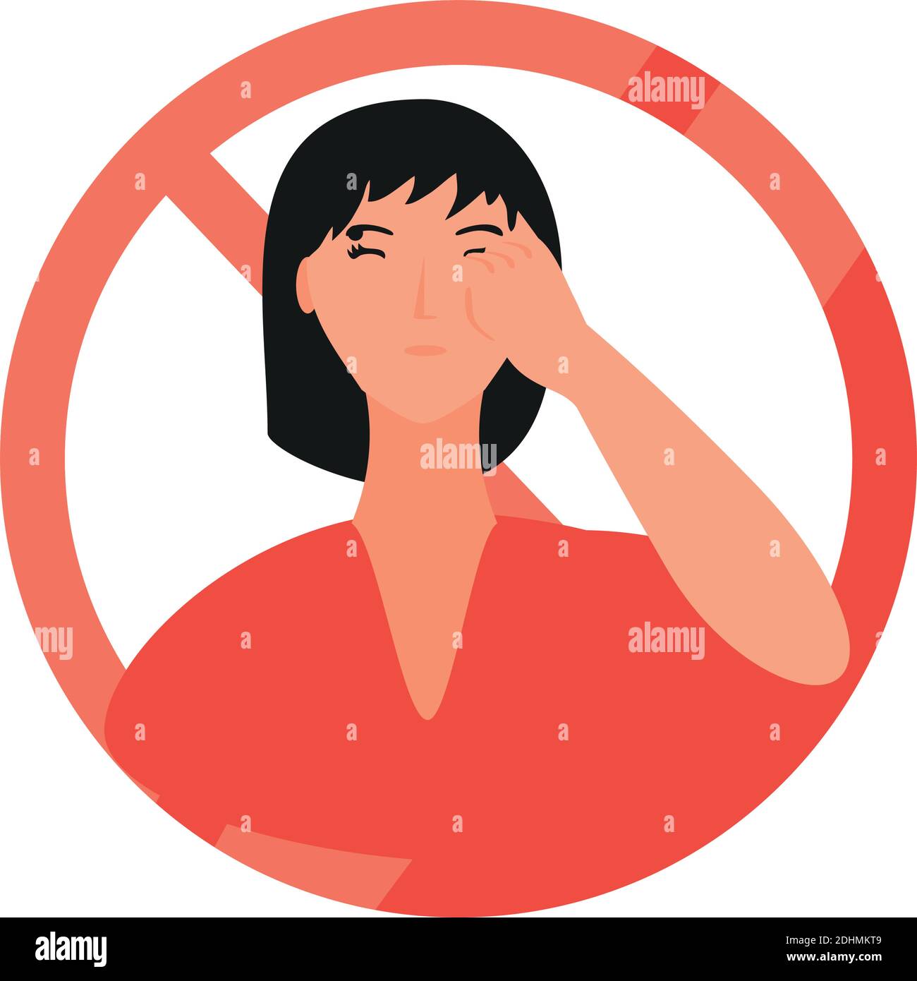 coronavirus covid 19 prevention avoid touch eyes vector illustration ...