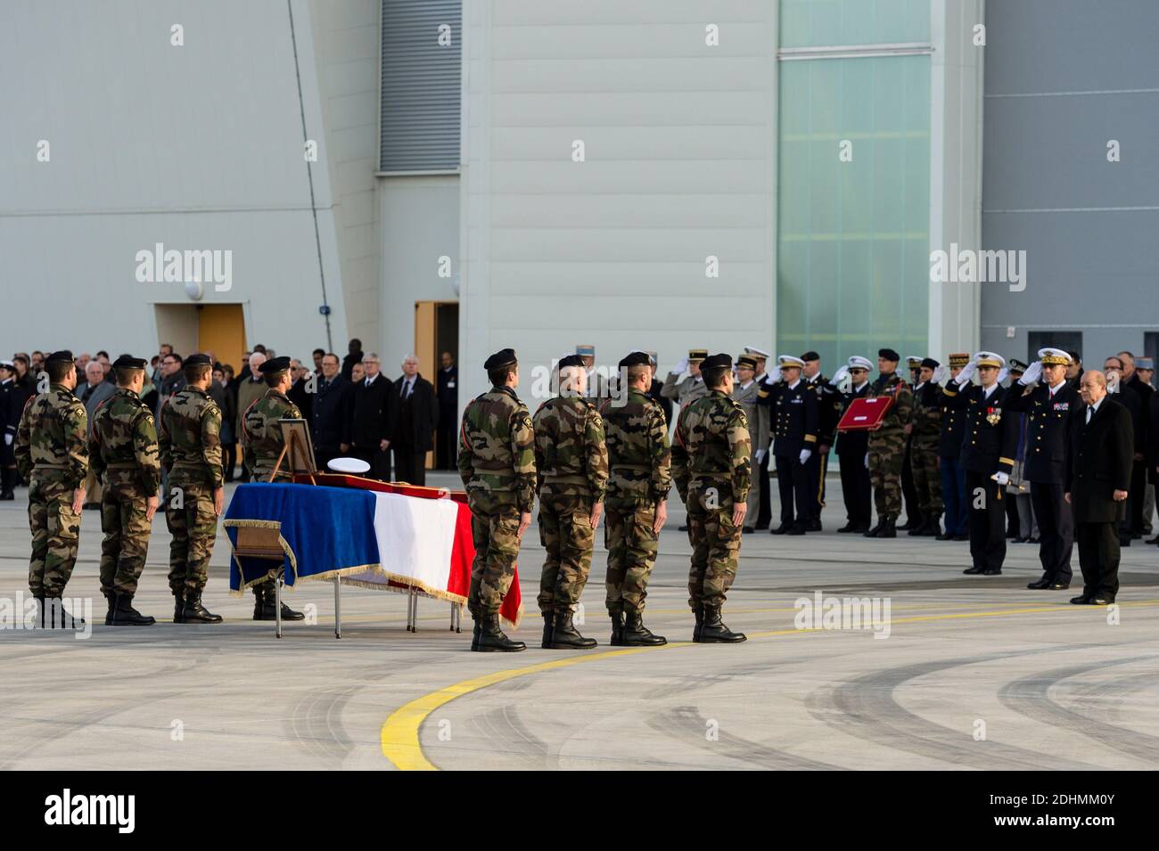 French Minister of Defence Jean-Yves Le Drian attends an homage to ...