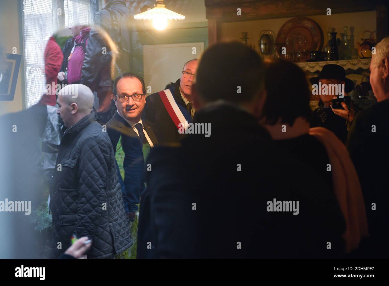 French President Francois Hollande is pictured in Francois Mitterrand's ...