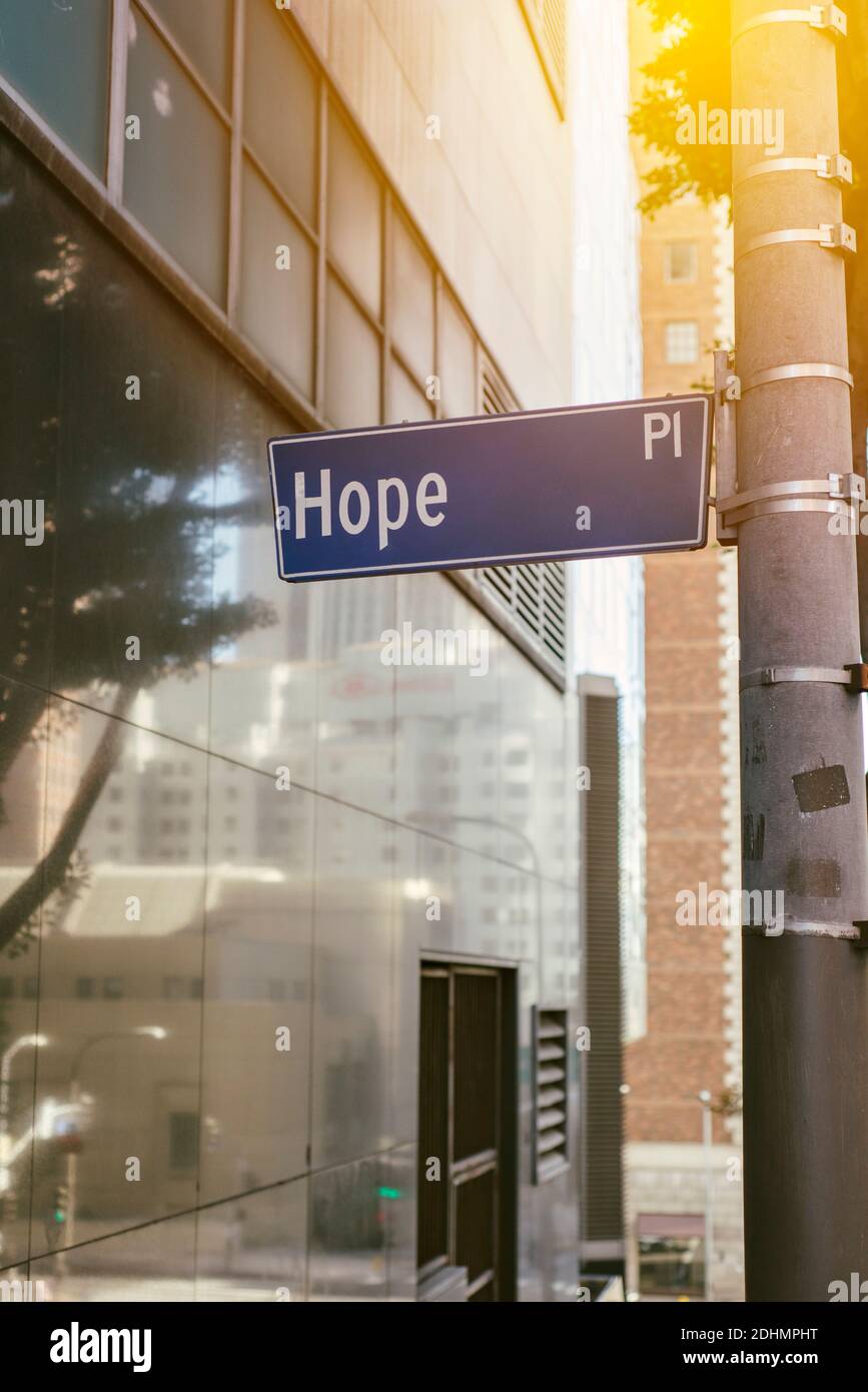 Concept of Hope with Street Sign - Words - Life - Inspirational Message ...