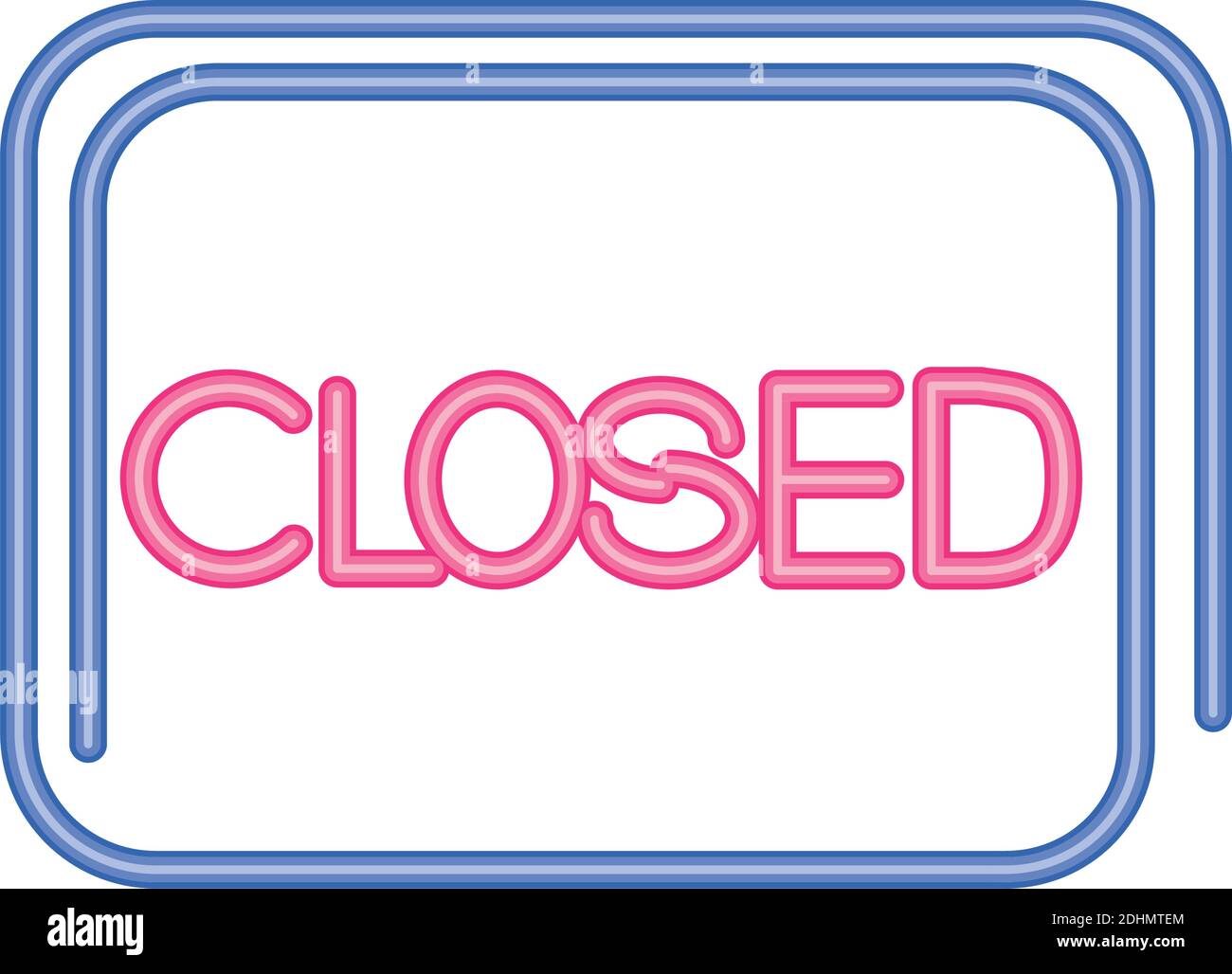 closed neon sign icon on white background vector illustration Stock ...