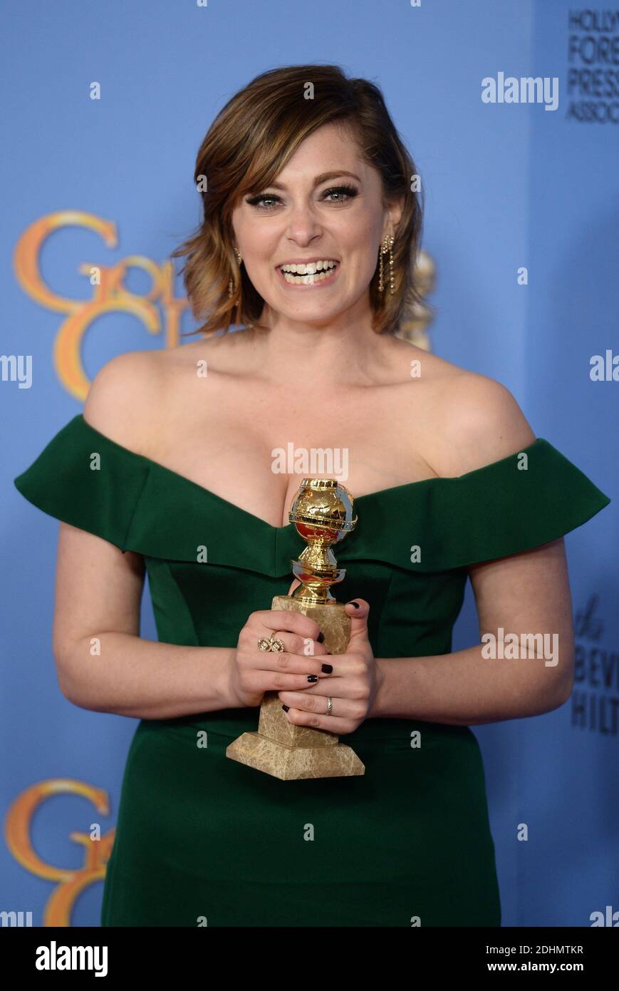 Rachel Bloom attends the press rooom of the 73rd Annual Golden Globe ...