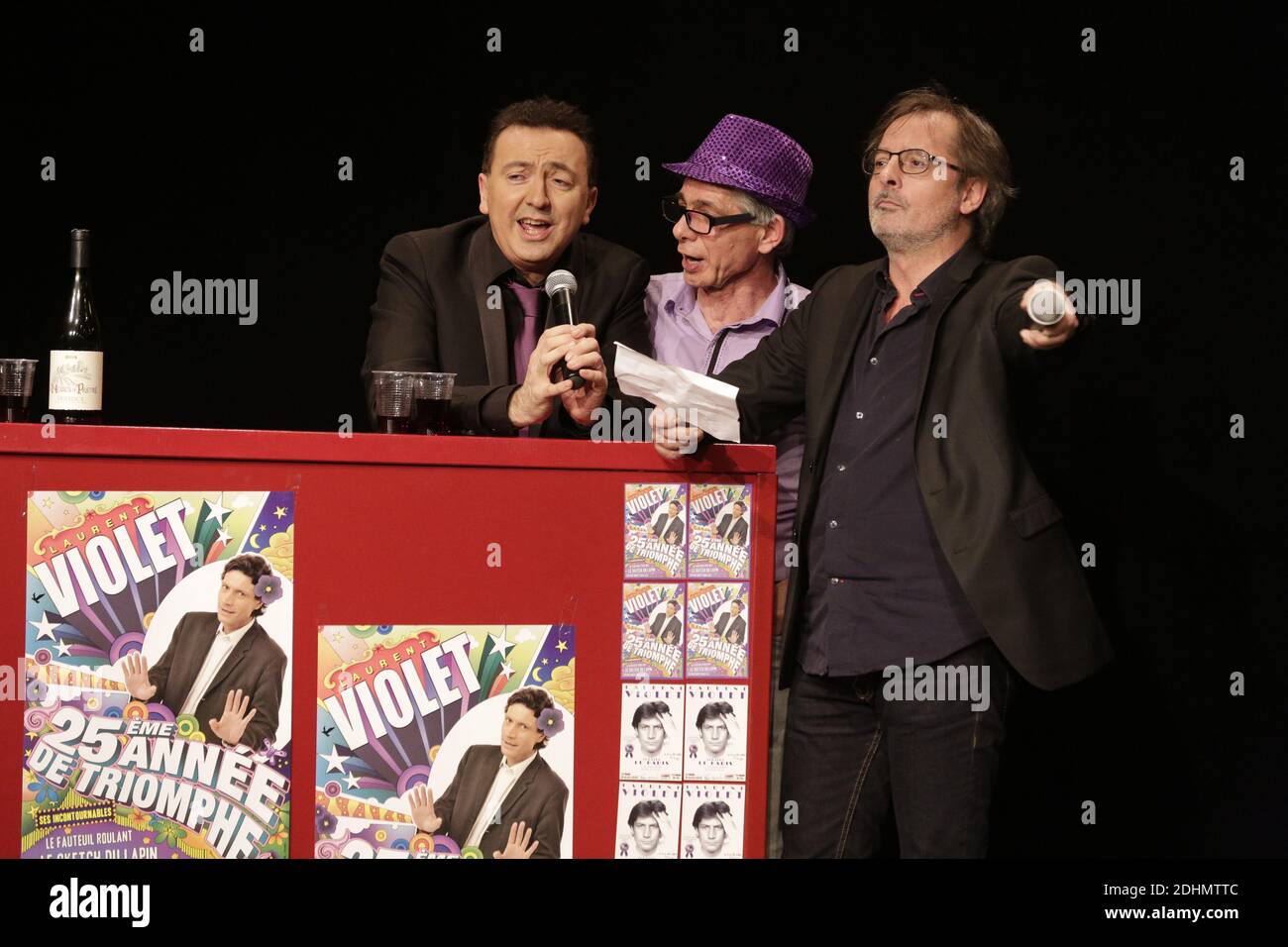 Gerald Dahan, Rene-Marc Guedj et Christophe Aleveque assistent a la ...