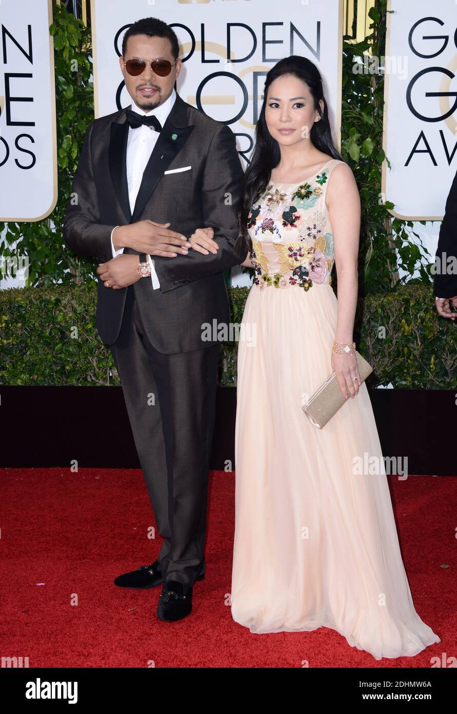 Actor Terrence Howard (L) and Mira Pak attending the 73rd Annual Golden ...