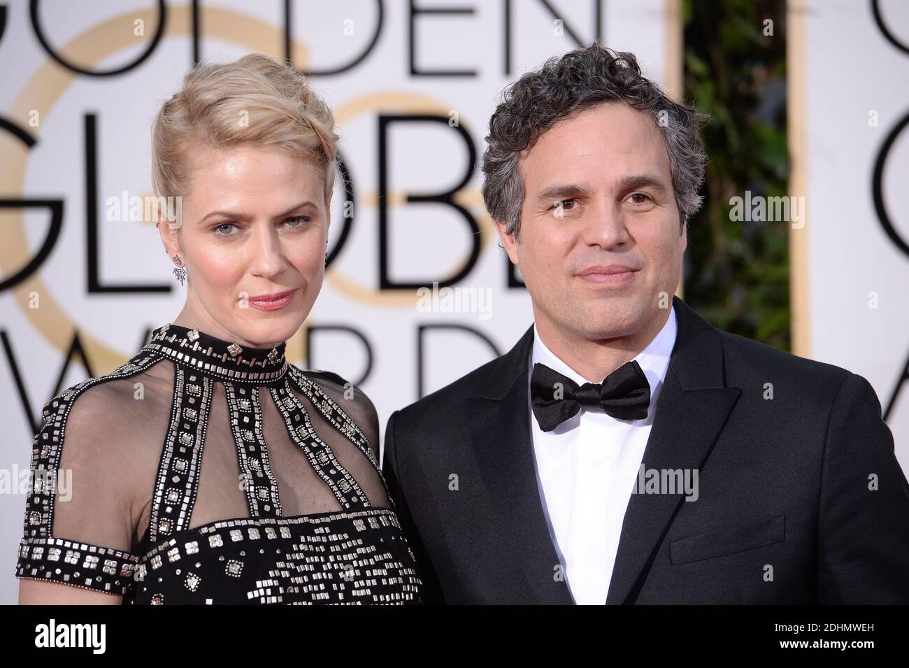 Mark Ruffalo (R) and Sunrise Coigney attending the 73rd Annual Golden ...