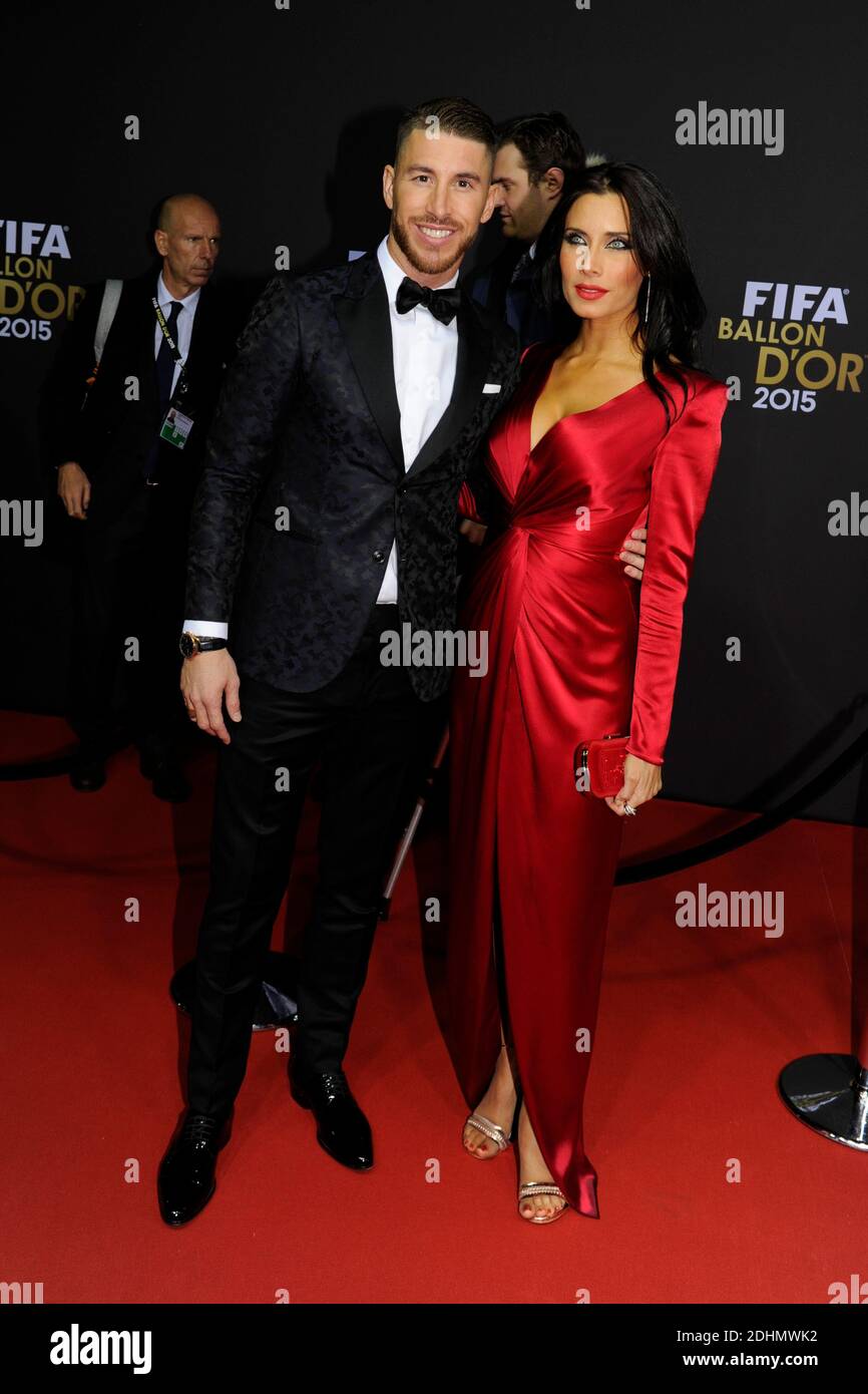 Sergio Ramos and wife attending the FIFA Ballon d'Or Gala 2015 held at ...