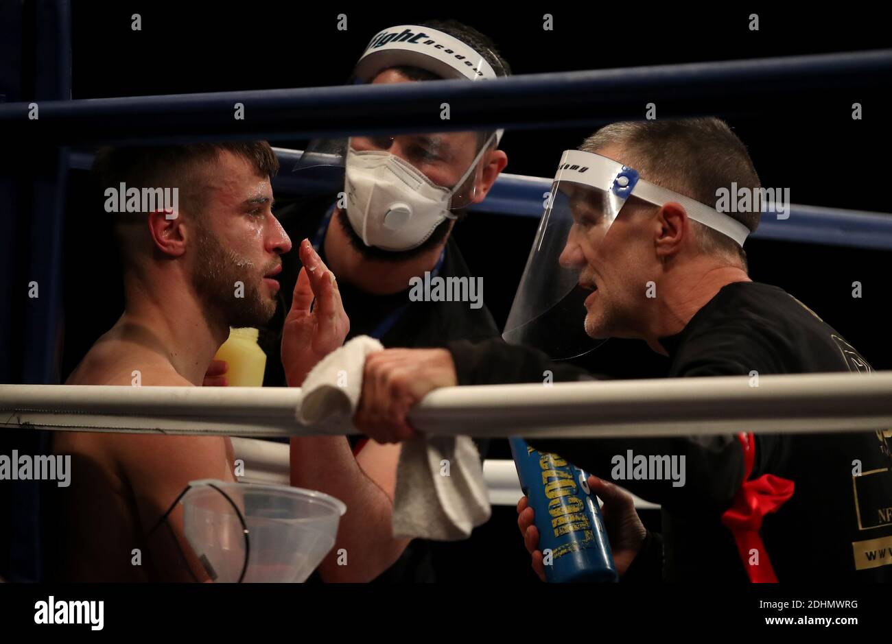 Tommy Frank (left) with trainer Glyn Rhodes during the Vacant ...