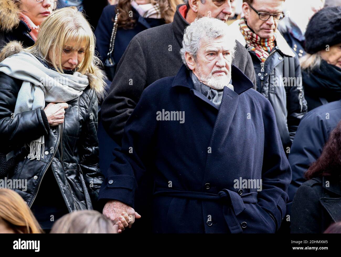 Patrick Prejean et sa femme Vivian aux obseques de Michel Galabru ...