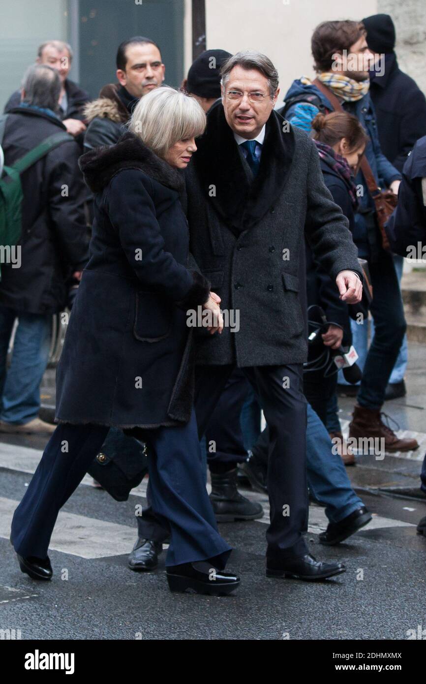 Elisabeth Guigou aux obseques de Michel Galabru, decede le 4 Janvier ...