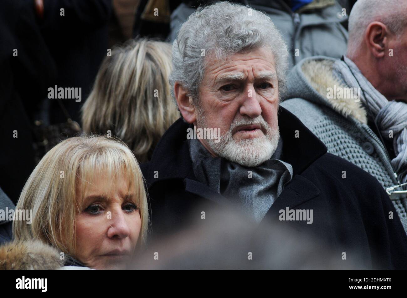Patrick Prejean et sa femme Viviane aux obseques de Michel Galabru ...
