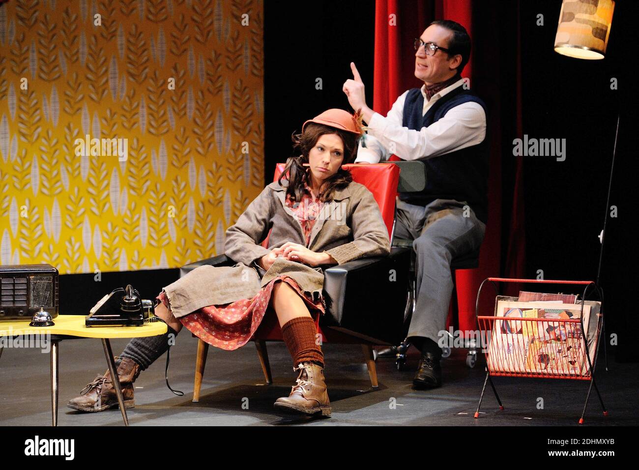 Lorie Pester et Benjamin Egner lors du filage de la piece 'Pygmalion ...