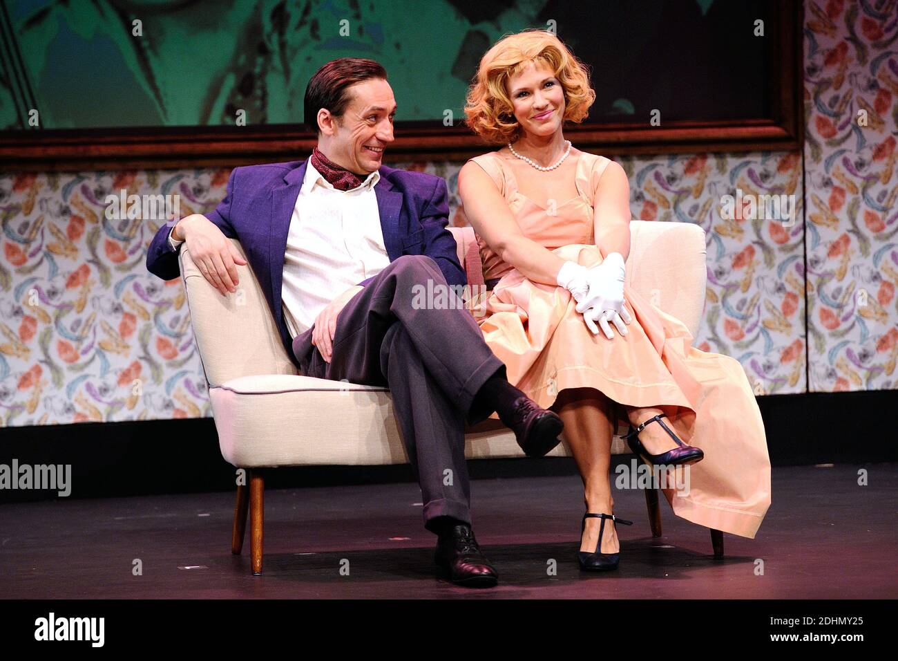 Benjamin Egner et Lorie Pester lors du filage de la piece 'Pygmalion ...