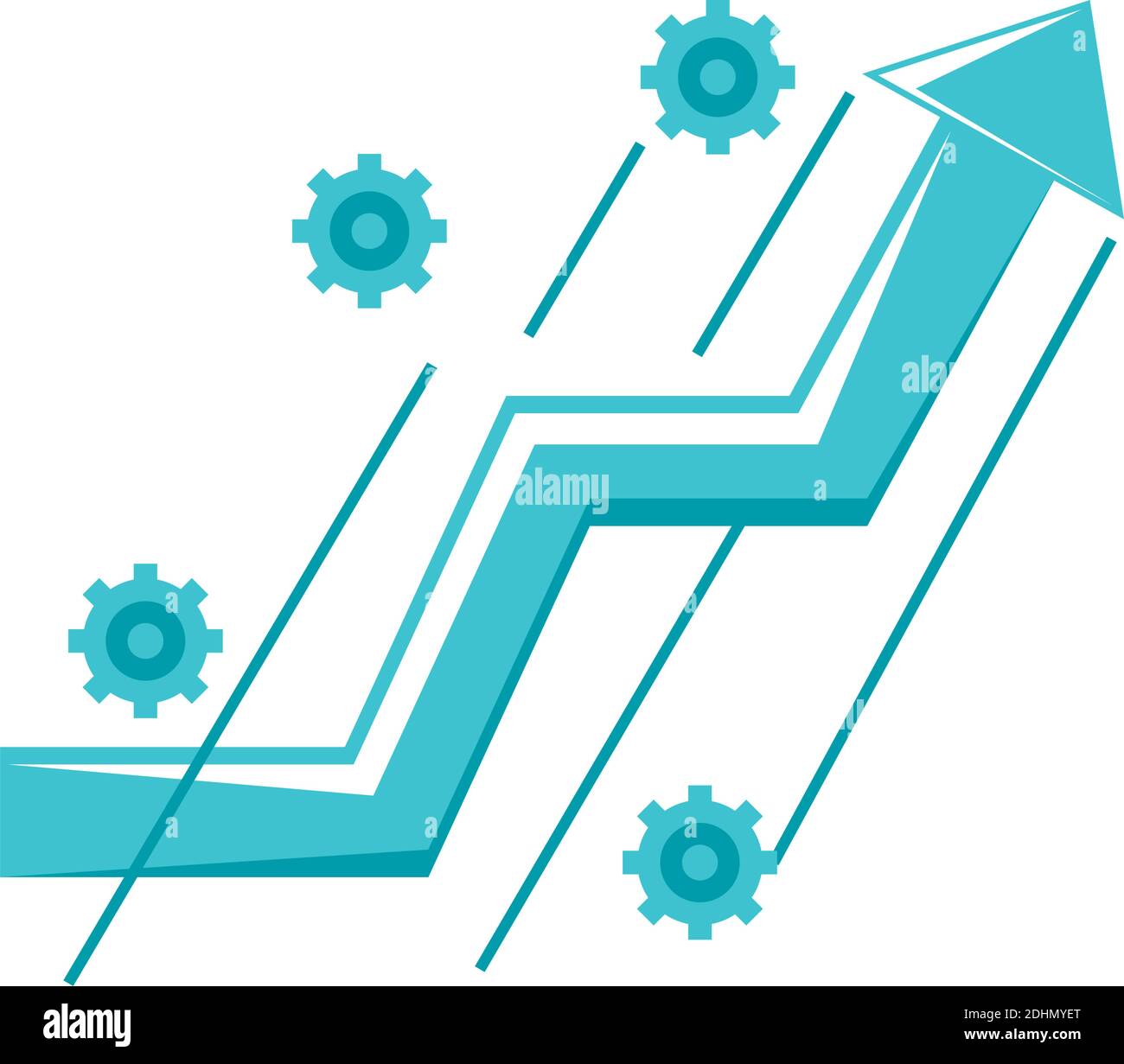 business financial arrow gear increase design vector illustration Stock ...