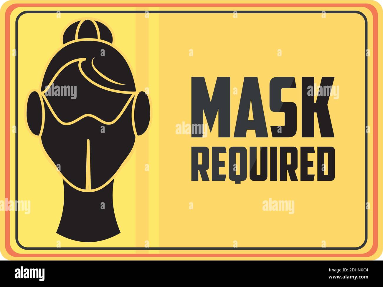 prevention of covid 19, mask required sign board vector illustration ...
