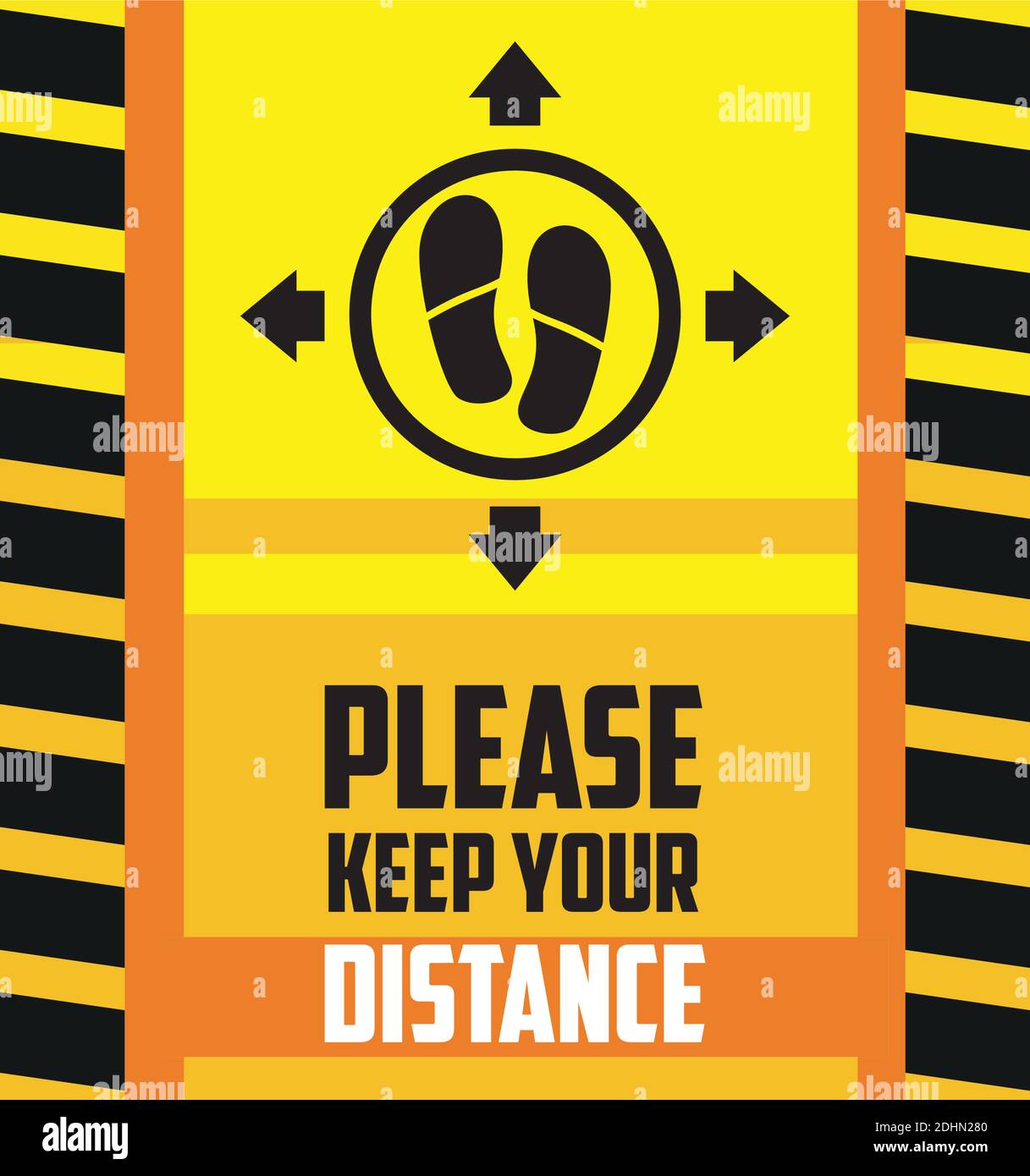 prevention of covid 19, social distancing, footprint sign vector ...