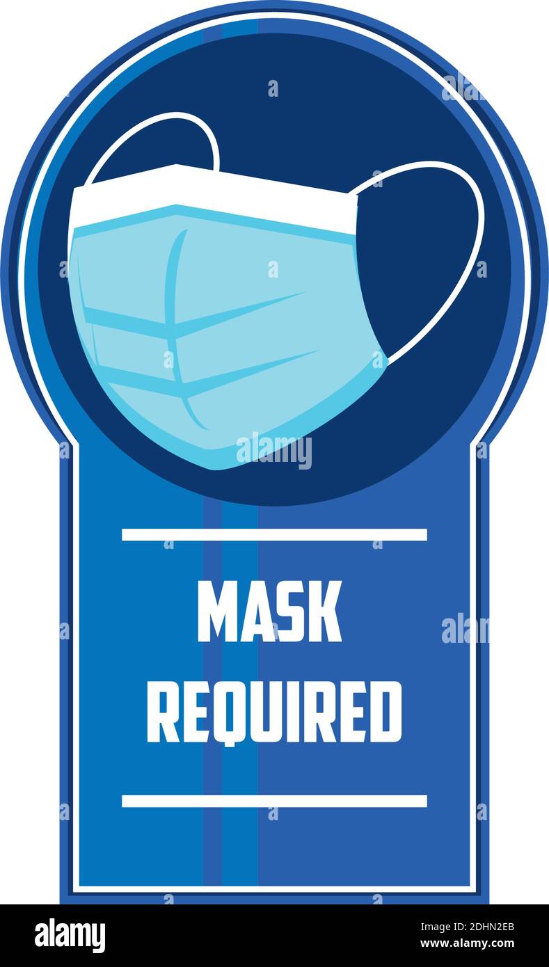 prevention of covid 19, tag information mask required vector ...