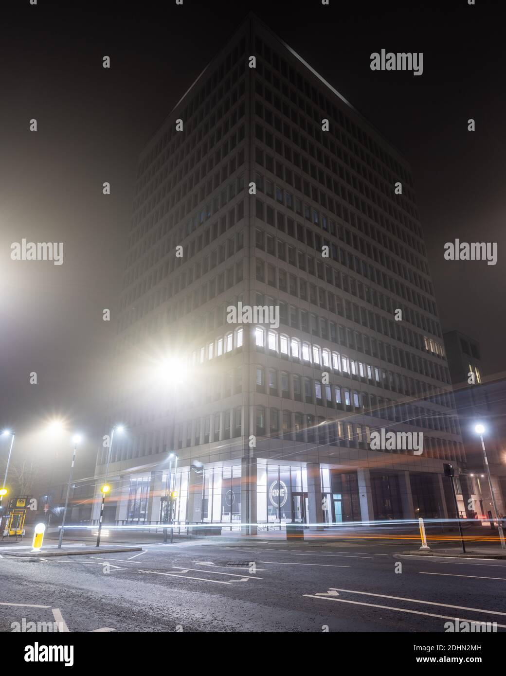 The high rise One Redcliff Street office building is shrouded in mist ...
