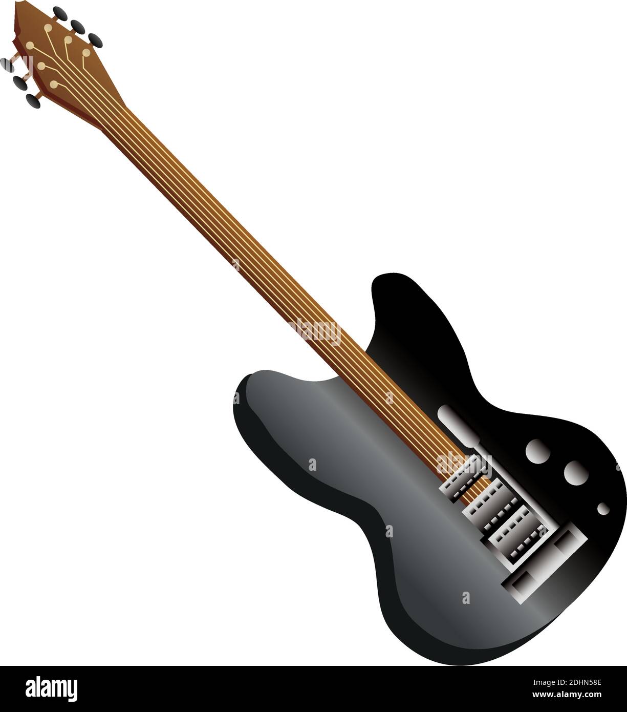 electric guitar string musical instrument vector illustration detailed ...