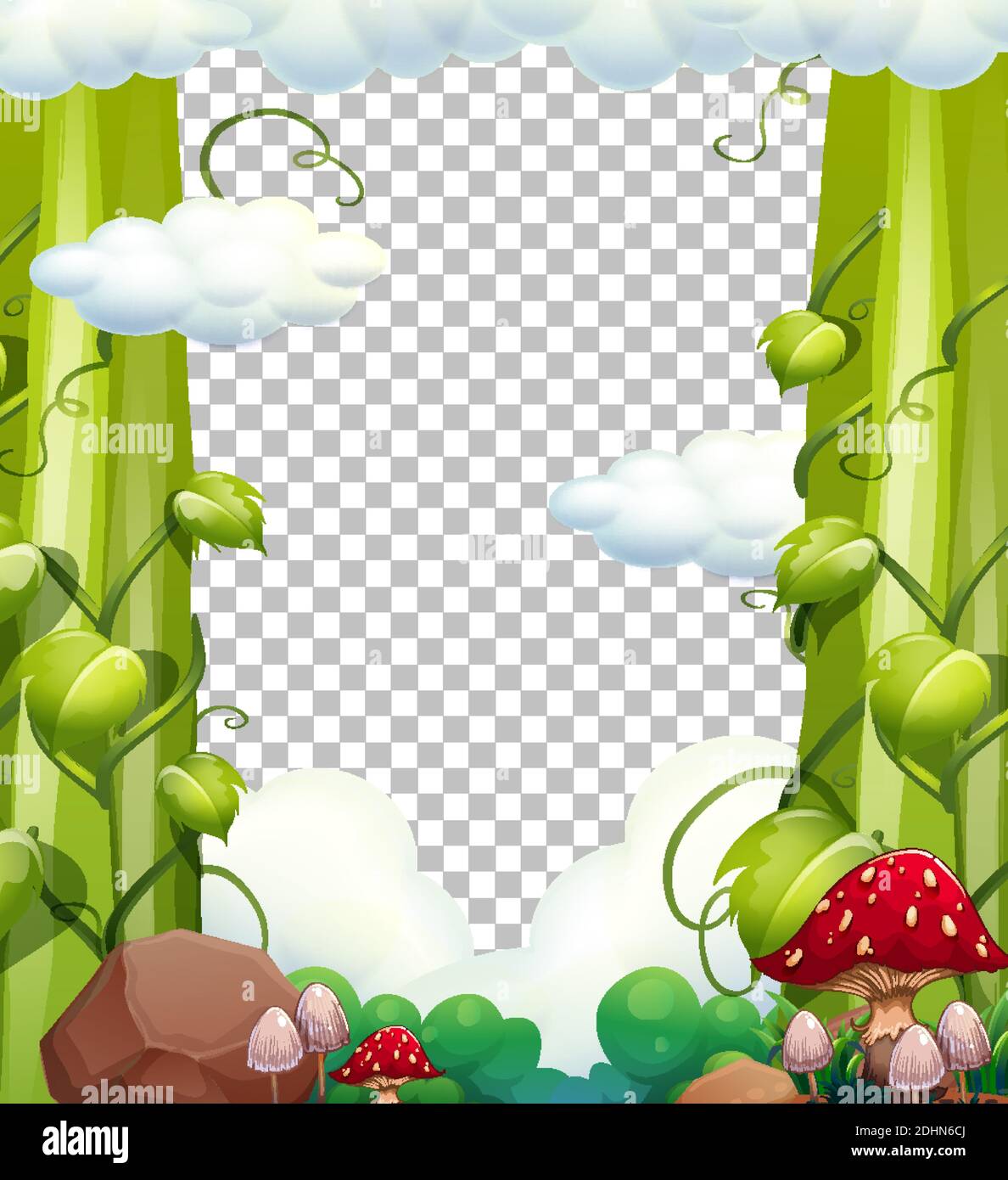 Nature elements frame with transparent background illustration Stock ...