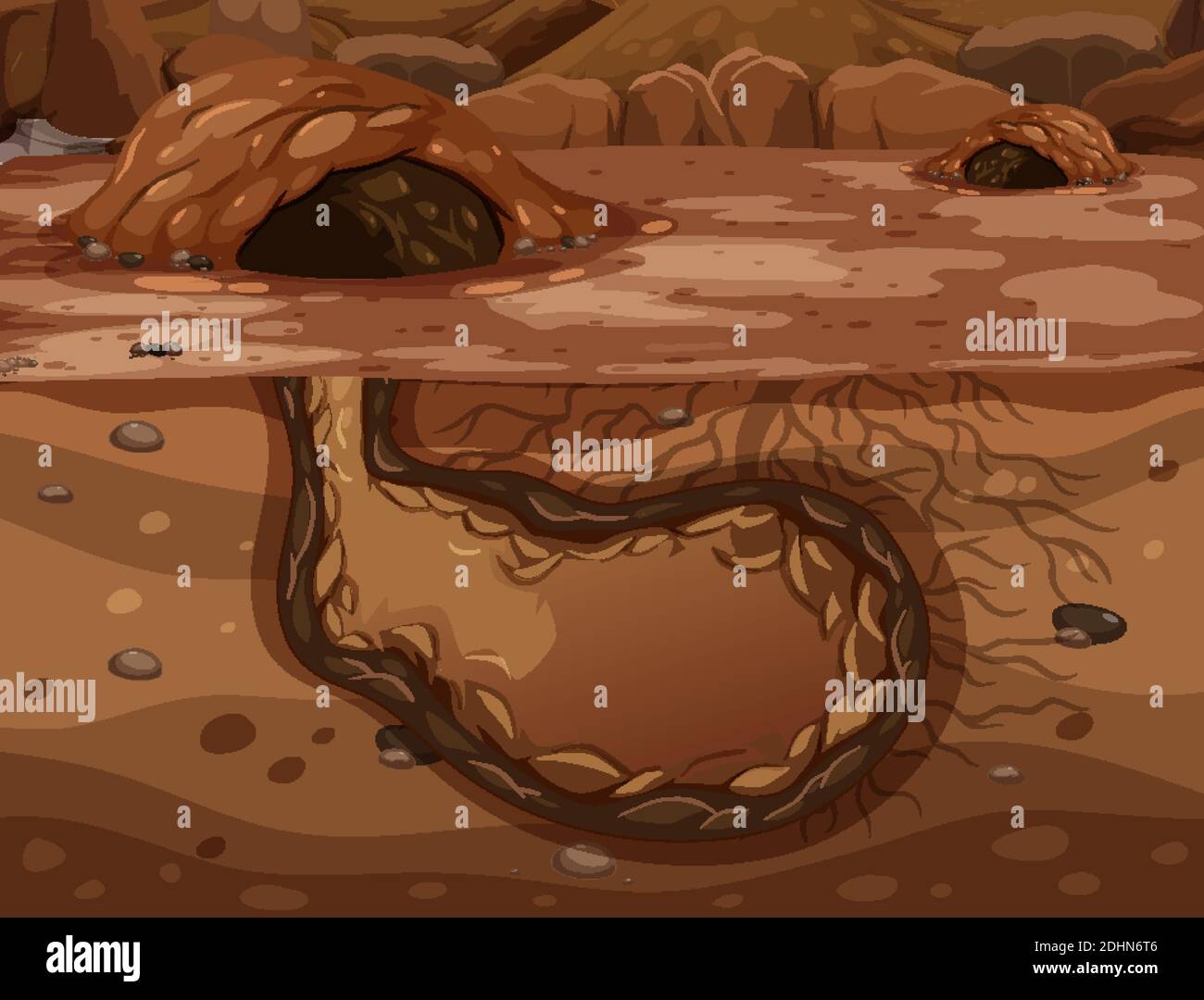 Empty underground animal hole illustration Stock Vector Image & Art - Alamy