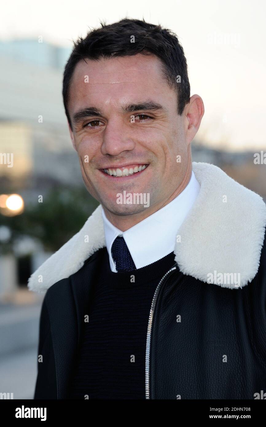 Aussie rugby star Dan Carter arriving to the Louis Vuitton collection ...